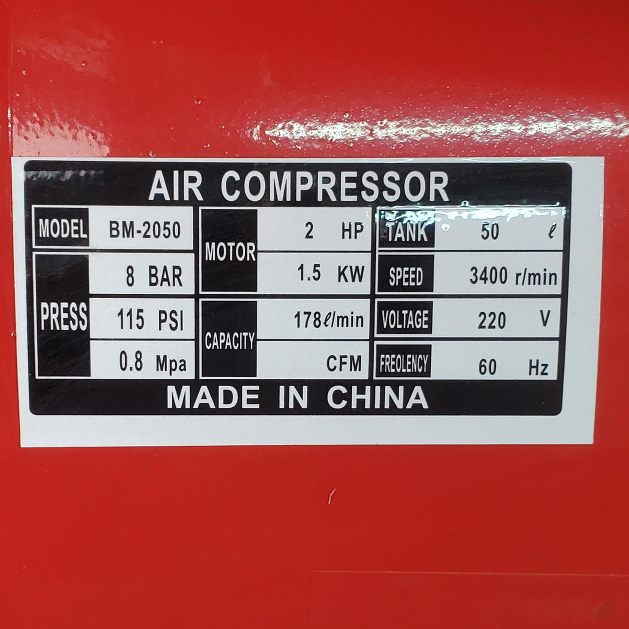 FALCON AIR COMPRESSOR 50L